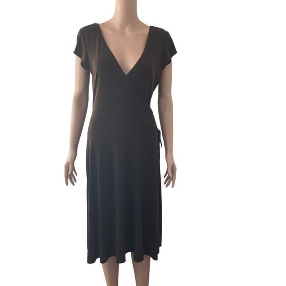 AB Studio | Dresses | Ab Studio Dress Womens Medium Chocolate Brown V ...
